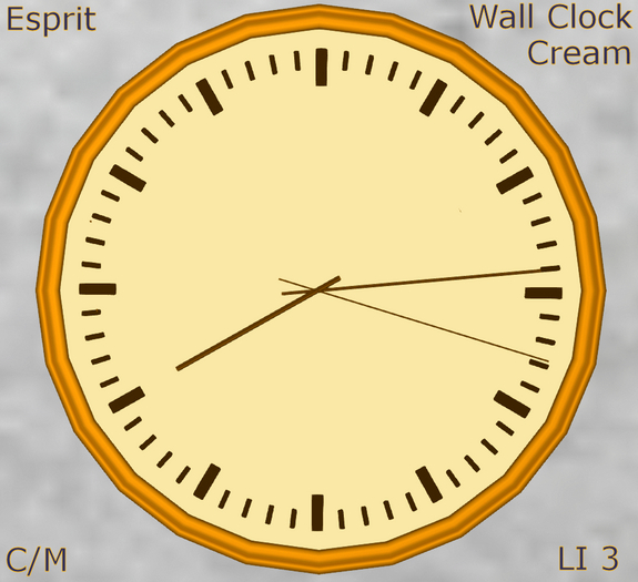 Second Life Marketplace - Esprit CC9 Wall Clock - Cream